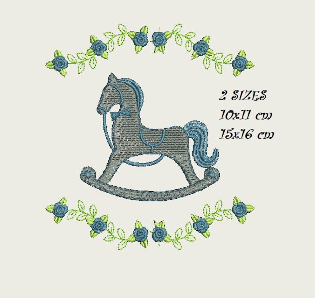 Rocking Horse Machine Embroidery Design, Boys Horse Embroidery File ...