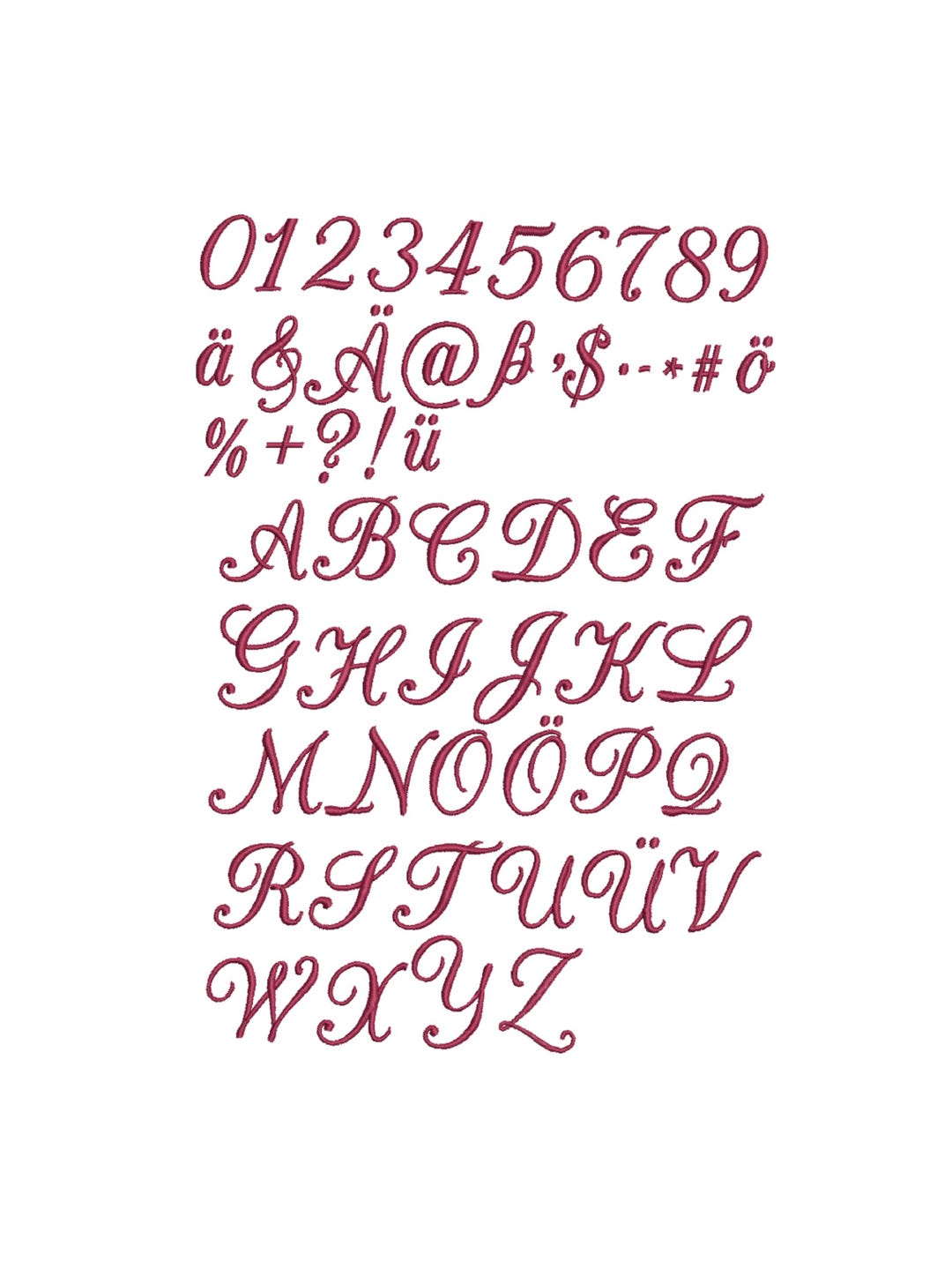 Alys Font Embroidery Machine Designs Font 5 Sizes Instant Download ...