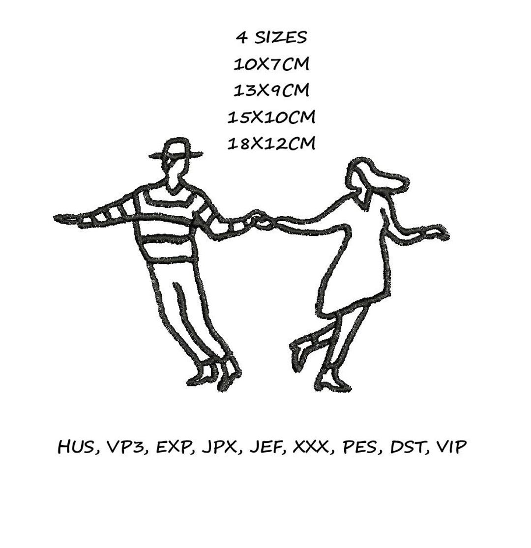 Dancing Couple Embroidery Design, Valentines Day Pattern (digital File ...