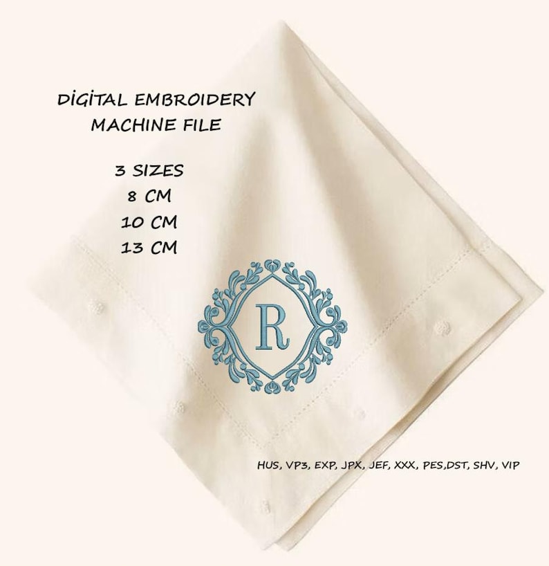 Antique Rococo Blank Monogram Machine Embroidery, Royal Fancy Frame Embroidery File, Gothic ...