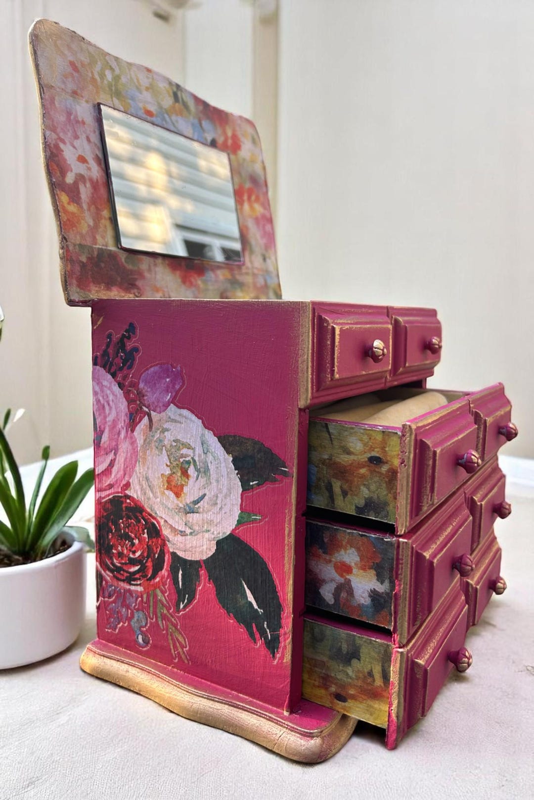Adorable Berry Painted Floral Jewelry Box - Etsy