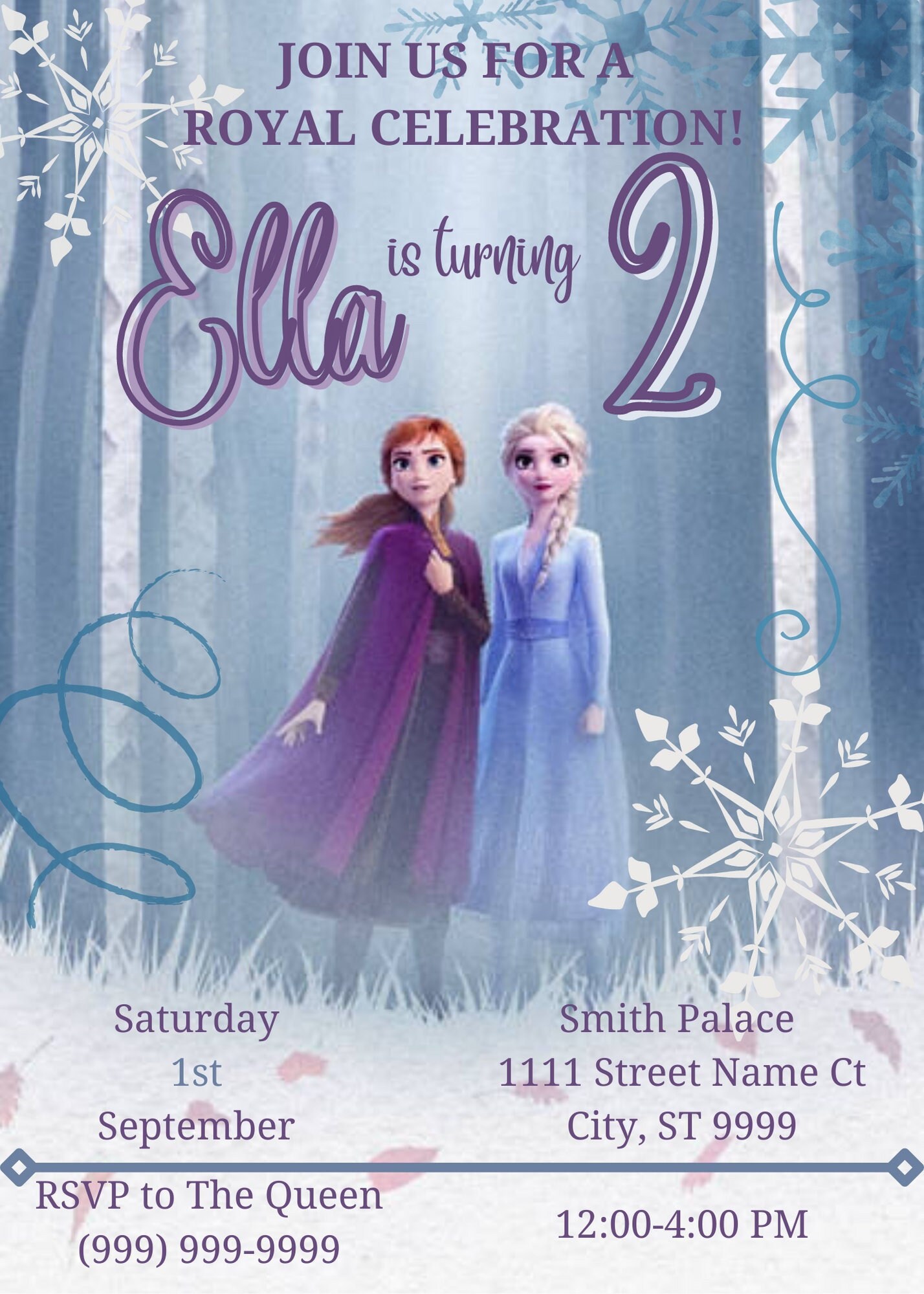 Customized Frozen Birthday Invitation - Etsy
