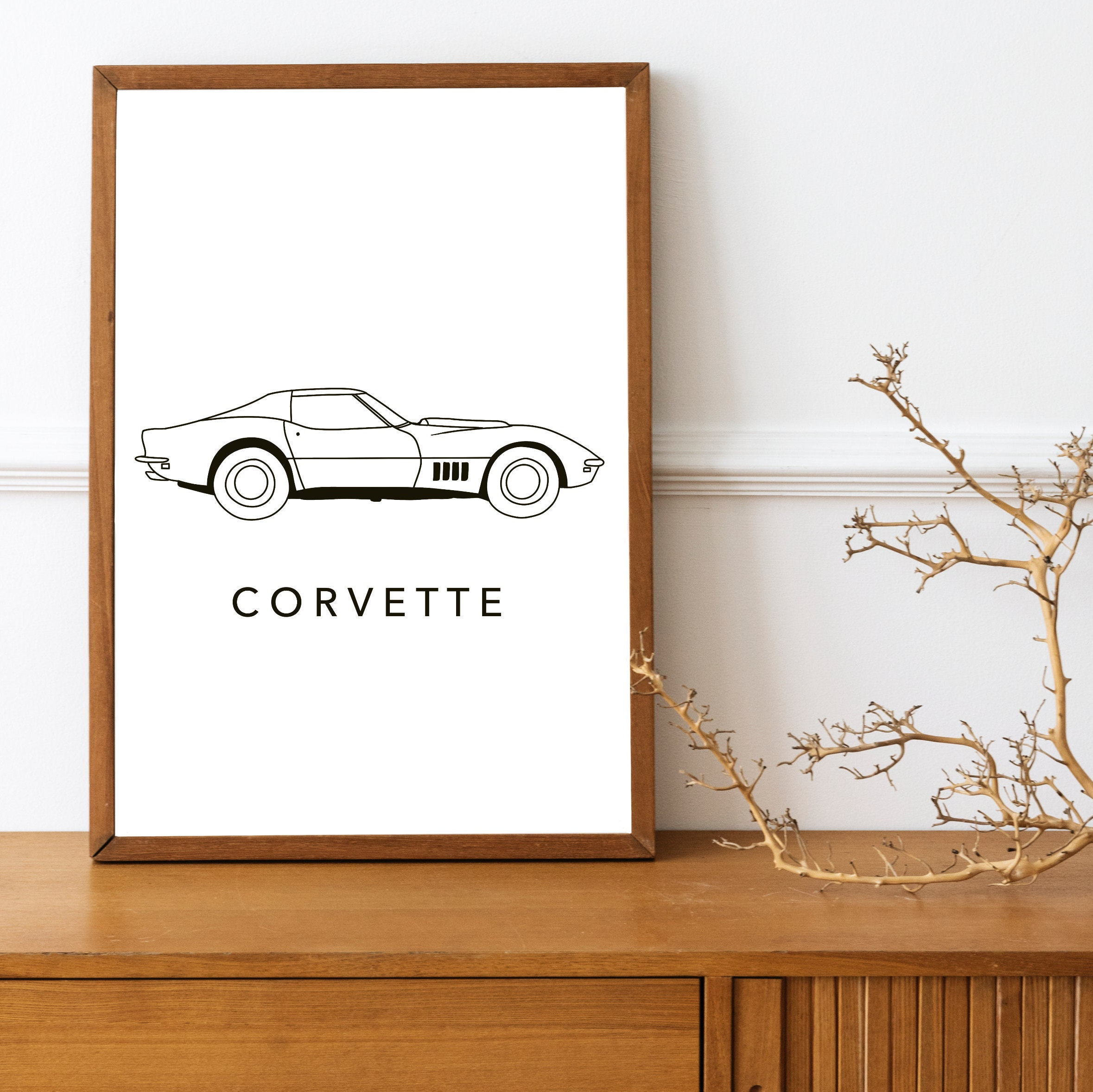 Vintage Corvette Digital Download Art - Etsy