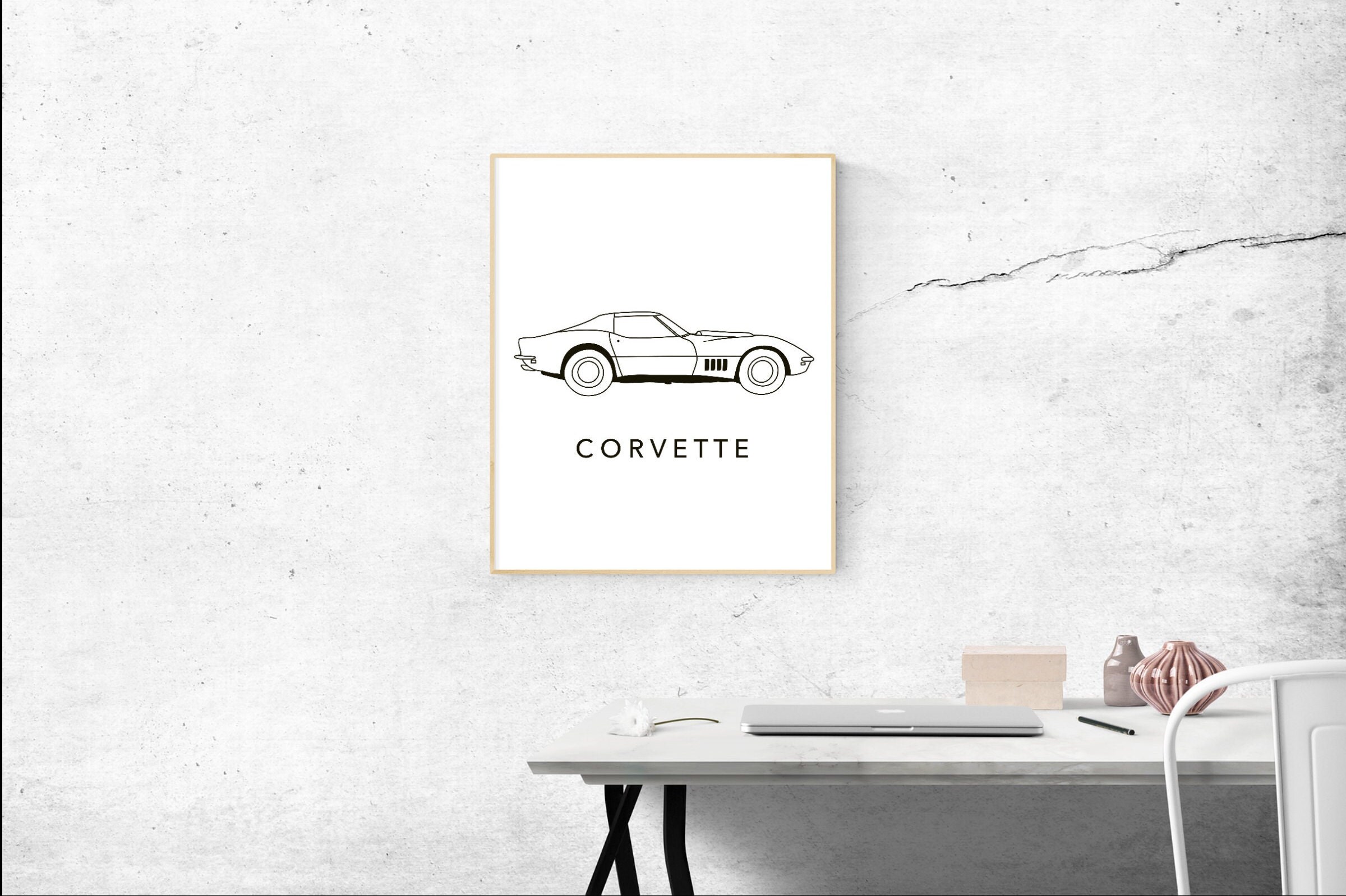 Vintage Corvette Digital Download Art - Etsy