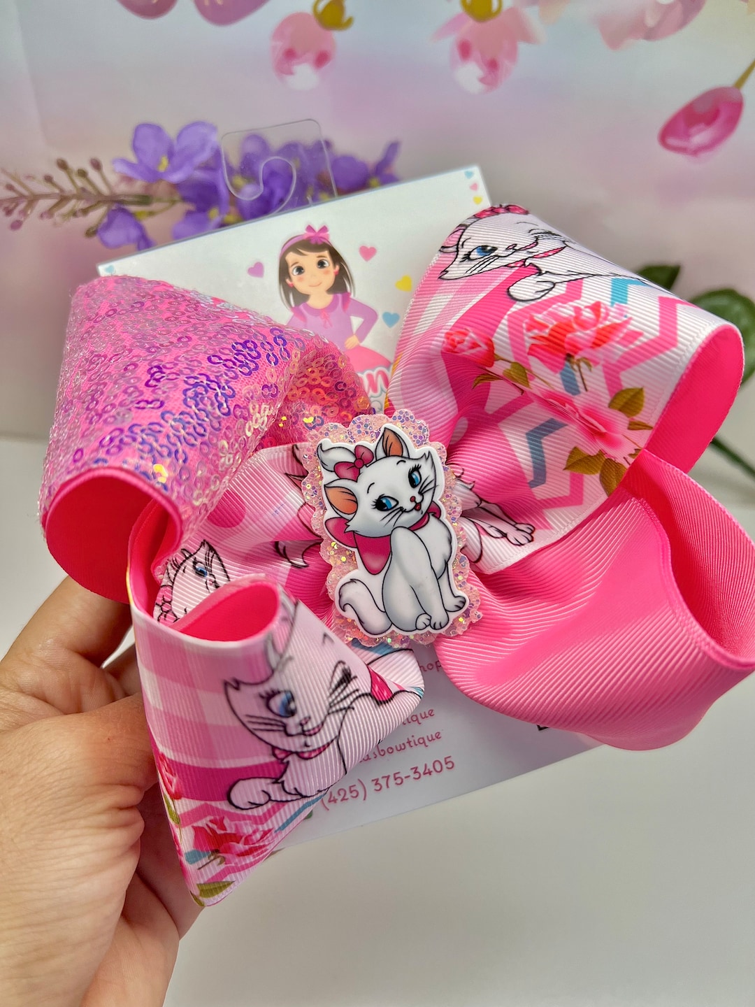 Marie Cat Hair Bow, Marie Aristocats Hair Bow, Marie Cat Jumbo Bow ...