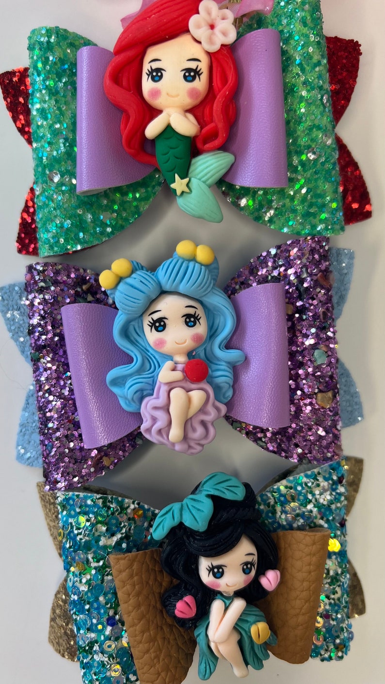 Princess Inspired Bow Mermaid Bow Character Princess Bows Princess ...