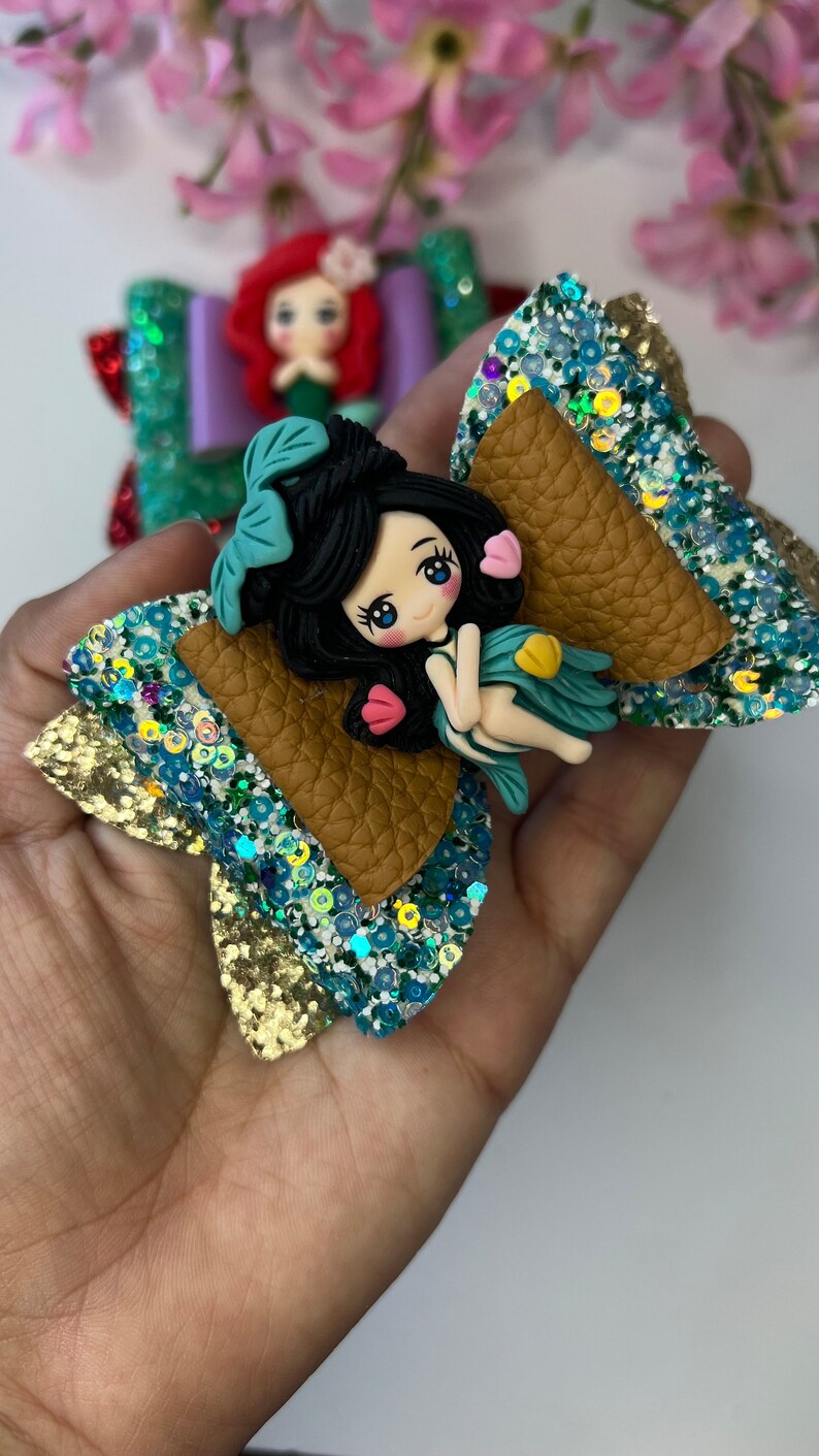 Princess Inspired Bow Mermaid Bow Character Princess Bows Princess ...