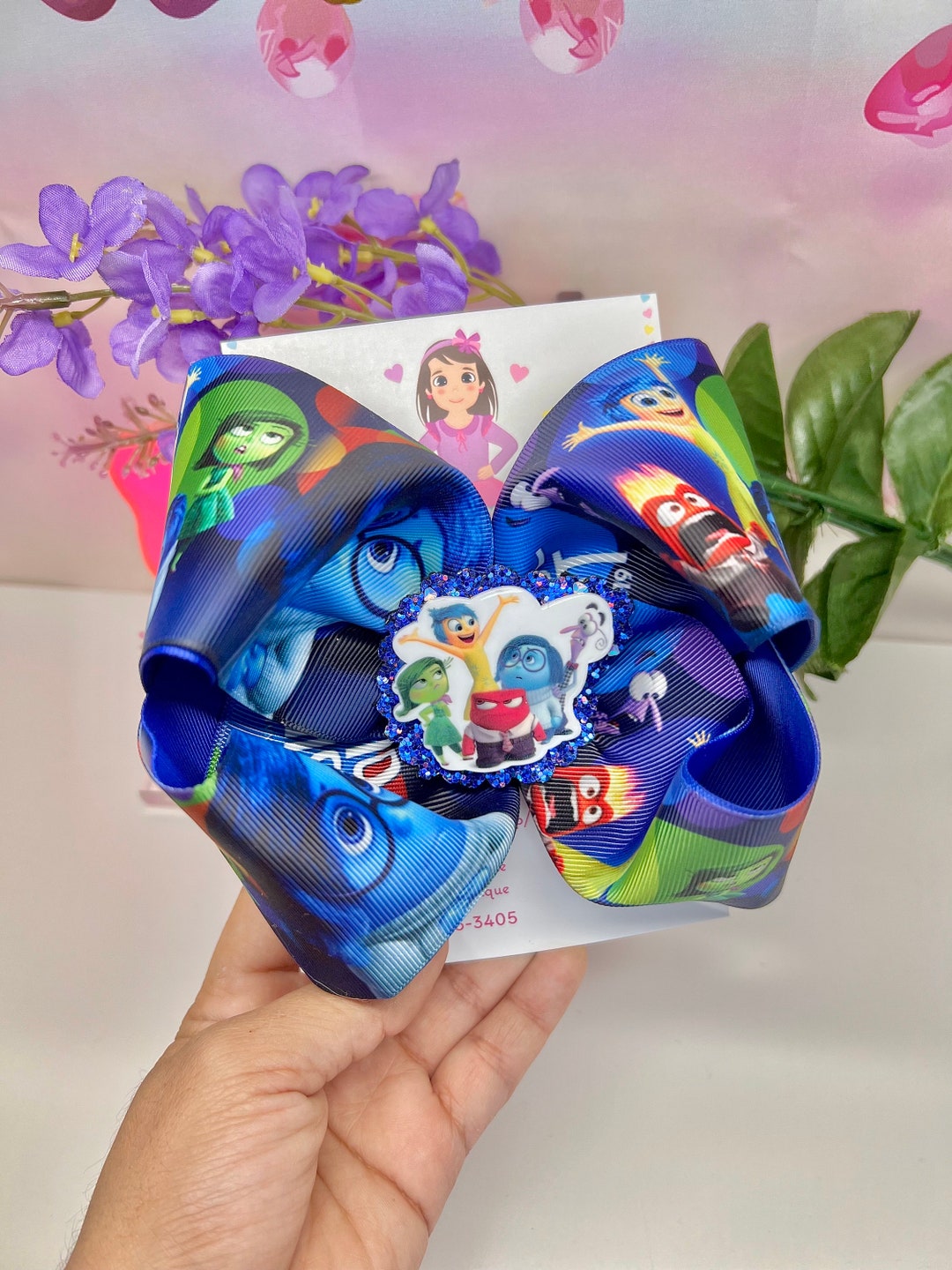 Inside Out Hair Bow, Inside Out Movie Hair Bow, Inside Out Jumbo Hair ...