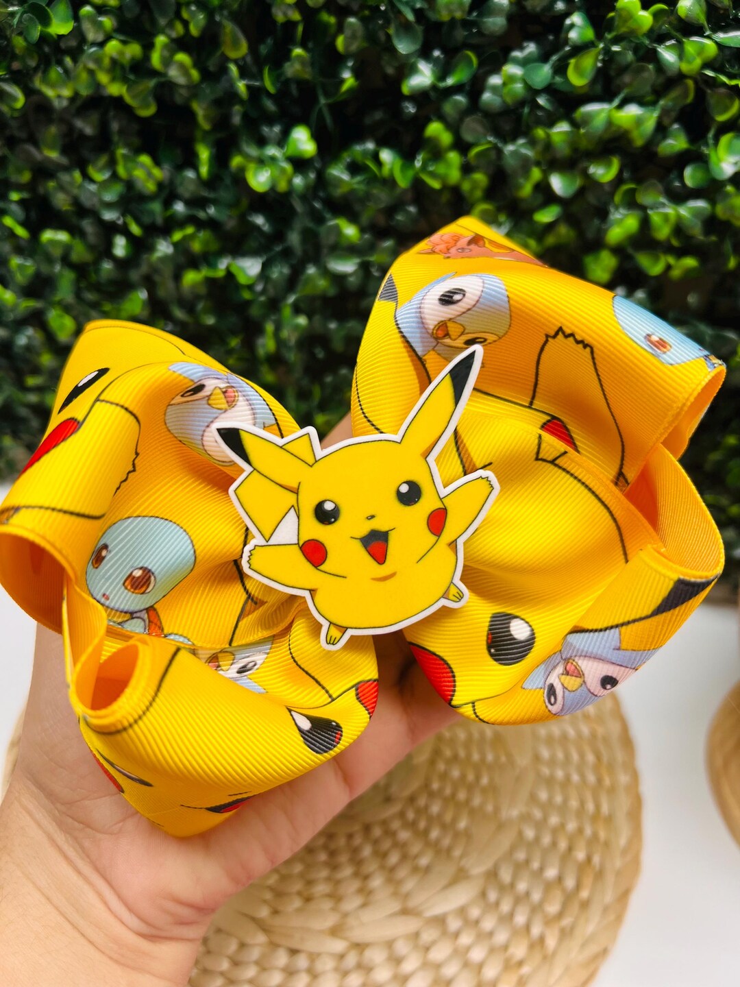Anime Character Hair Bow, Pikachu Ribbon, 5" Alligator Clip - Etsy