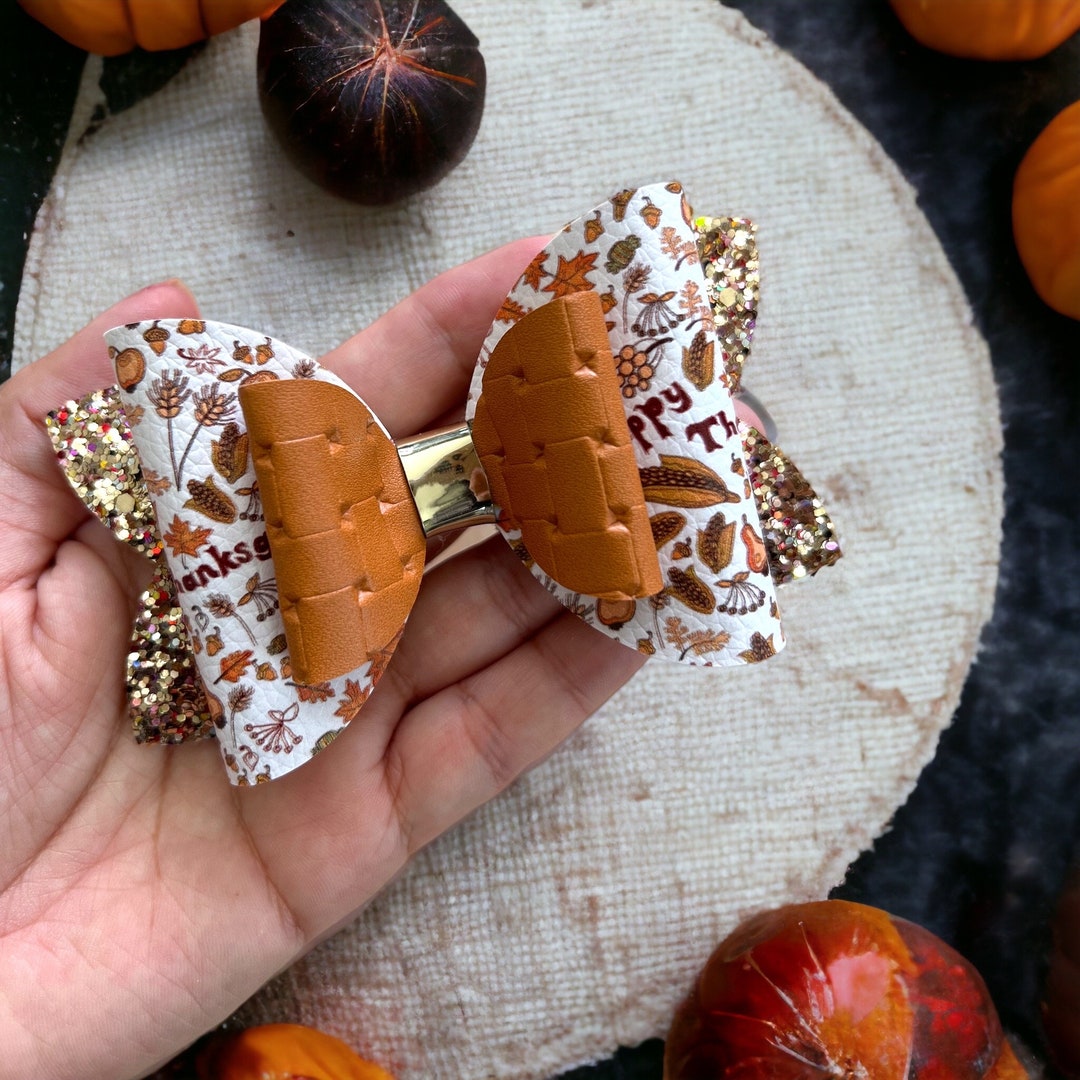 Turkey Bows Thanksgiving Bows Moños De Accion De Gracia - Etsy