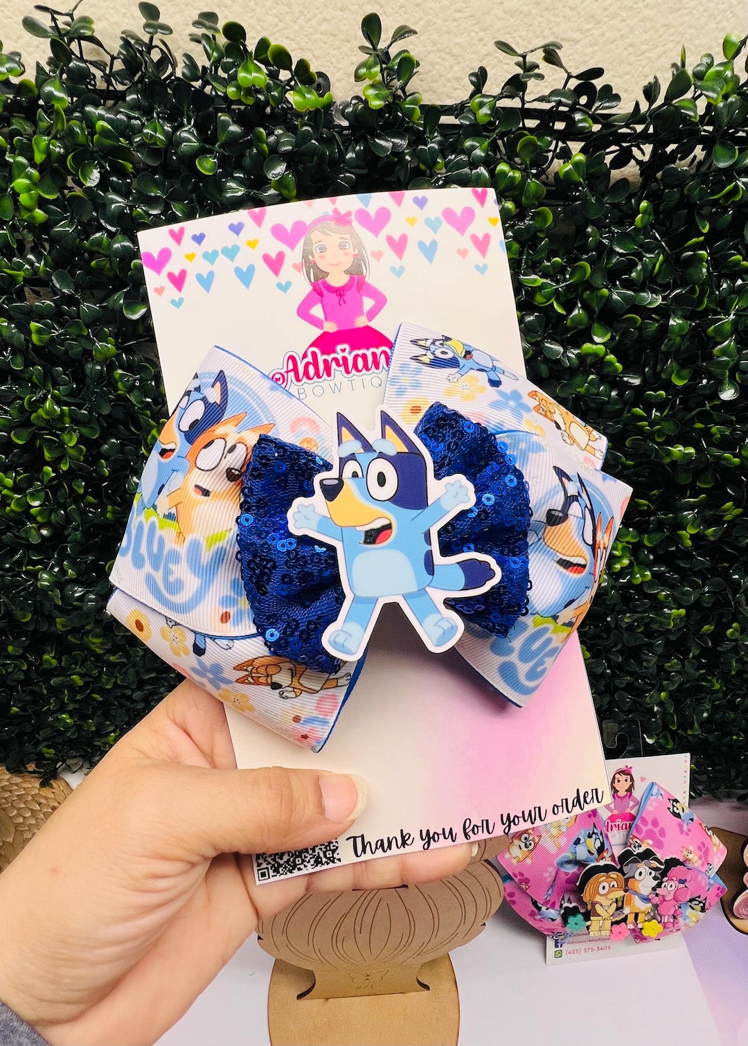 Bluey Bow, Bluey Hair Bow, Bluey and Bingo Birthday, Bluey Outfit Bow ...