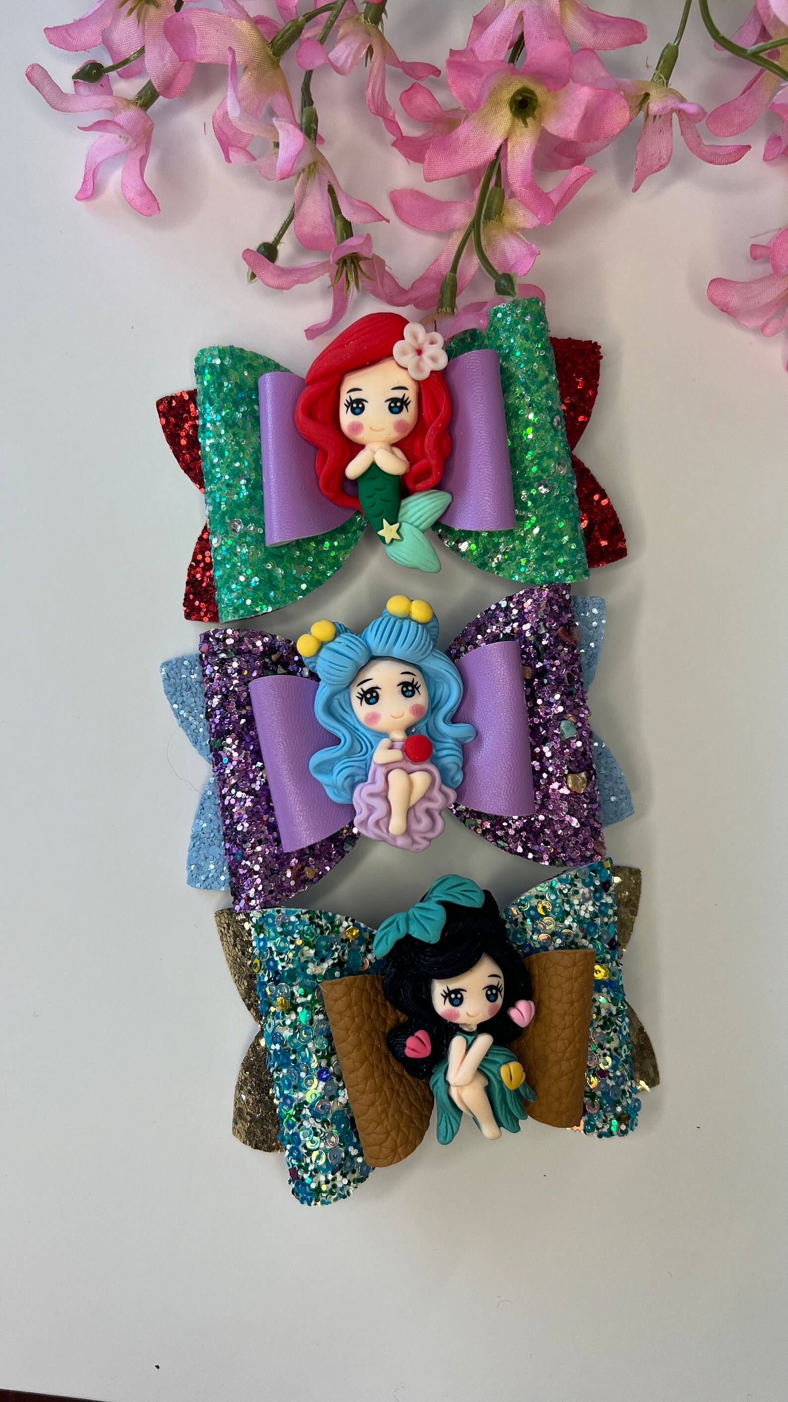 Princess Inspired Bow Mermaid Bow Character Princess Bows Princess ...