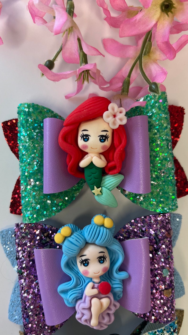 Princess Inspired Bow Mermaid Bow Character Princess Bows Princess ...