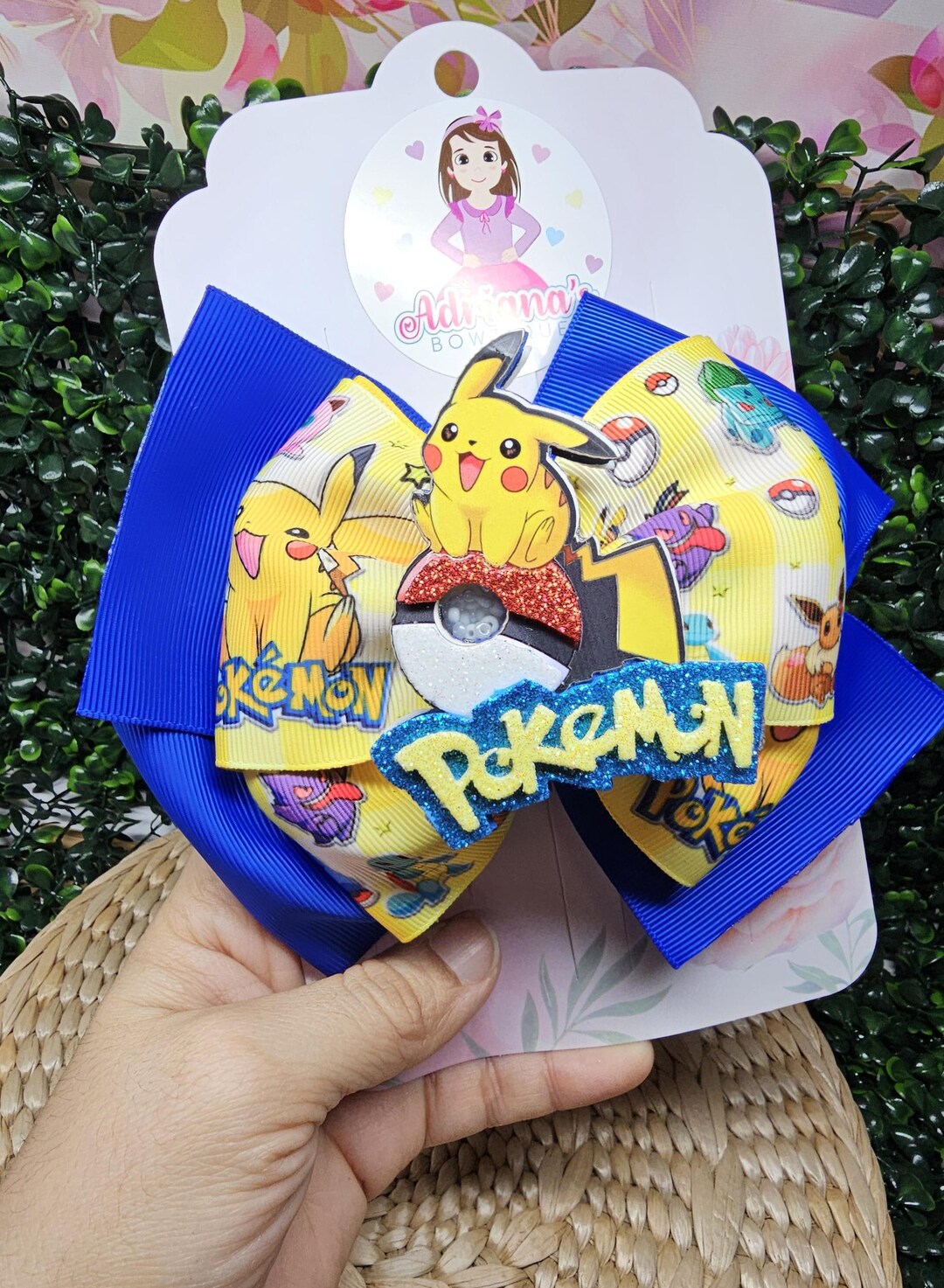 Anime Character Hair Bow, Poke Ball Hair Bows, Pokemom Birthday Bow ...