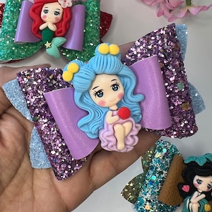 Princess Inspired Bow - Mermaid Bow- Character Princess Bows - Princess ...