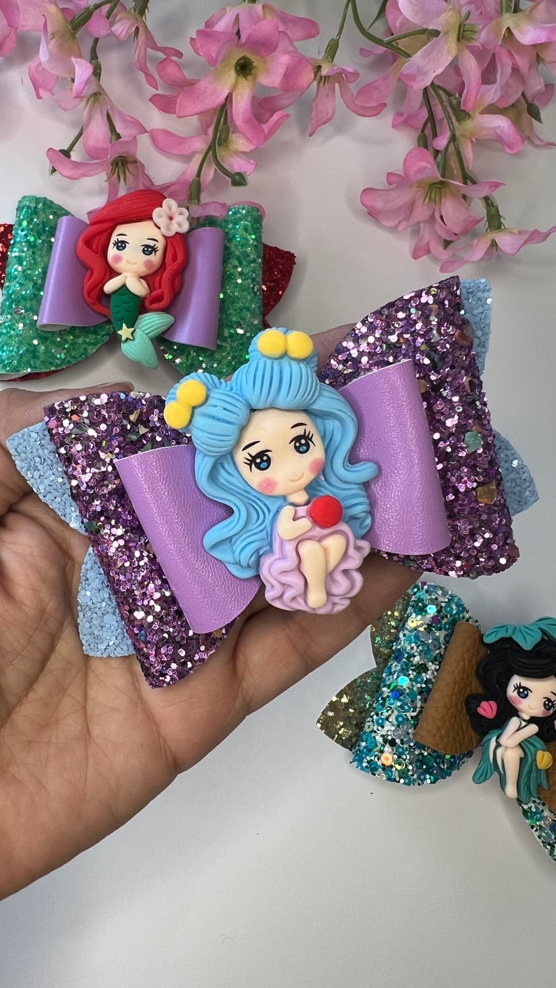 Princess Inspired Bow Mermaid Bow Character Princess Bows Princess ...