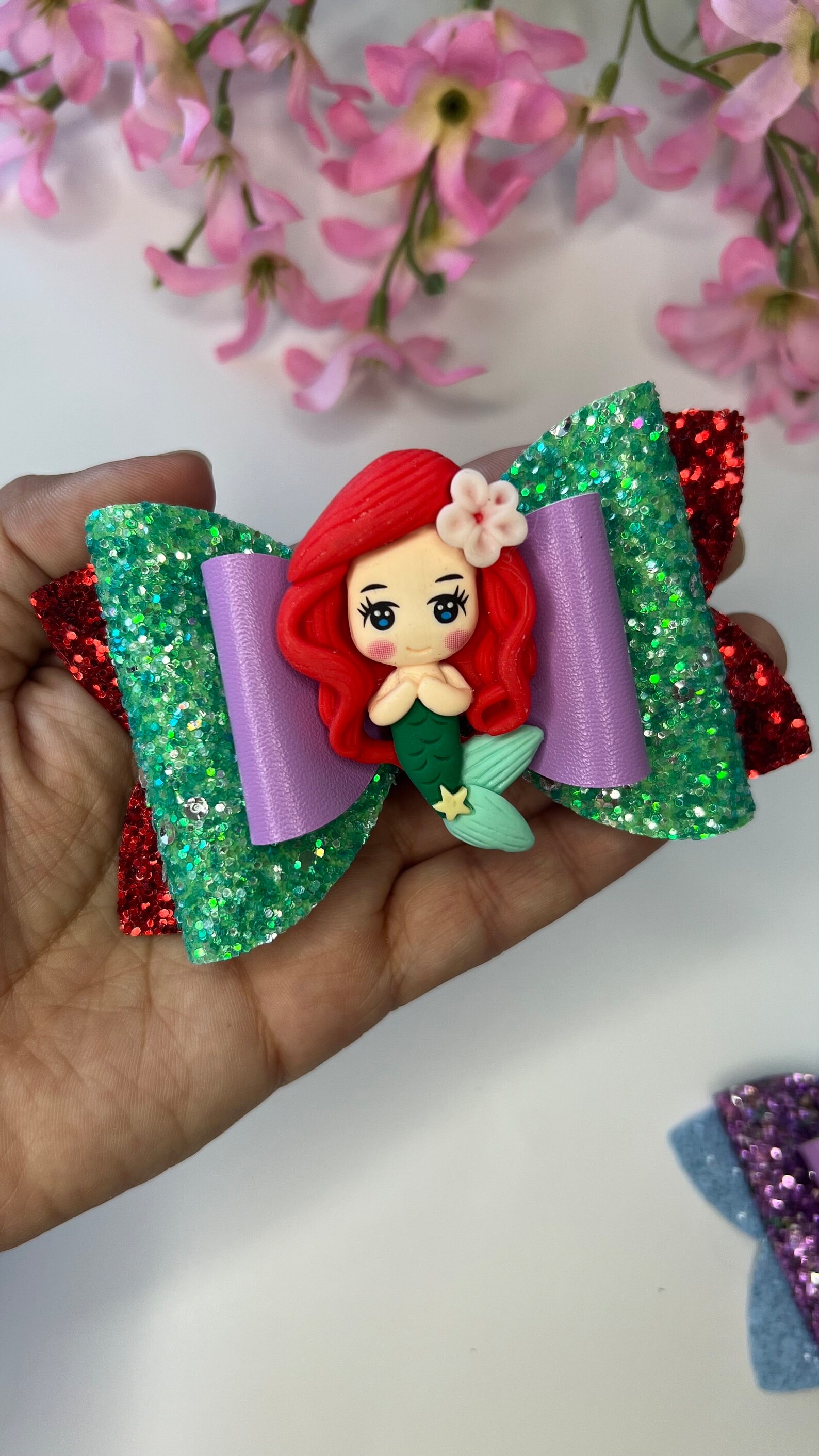 Princess Inspired Bow Mermaid Bow Character Princess Bows Princess ...