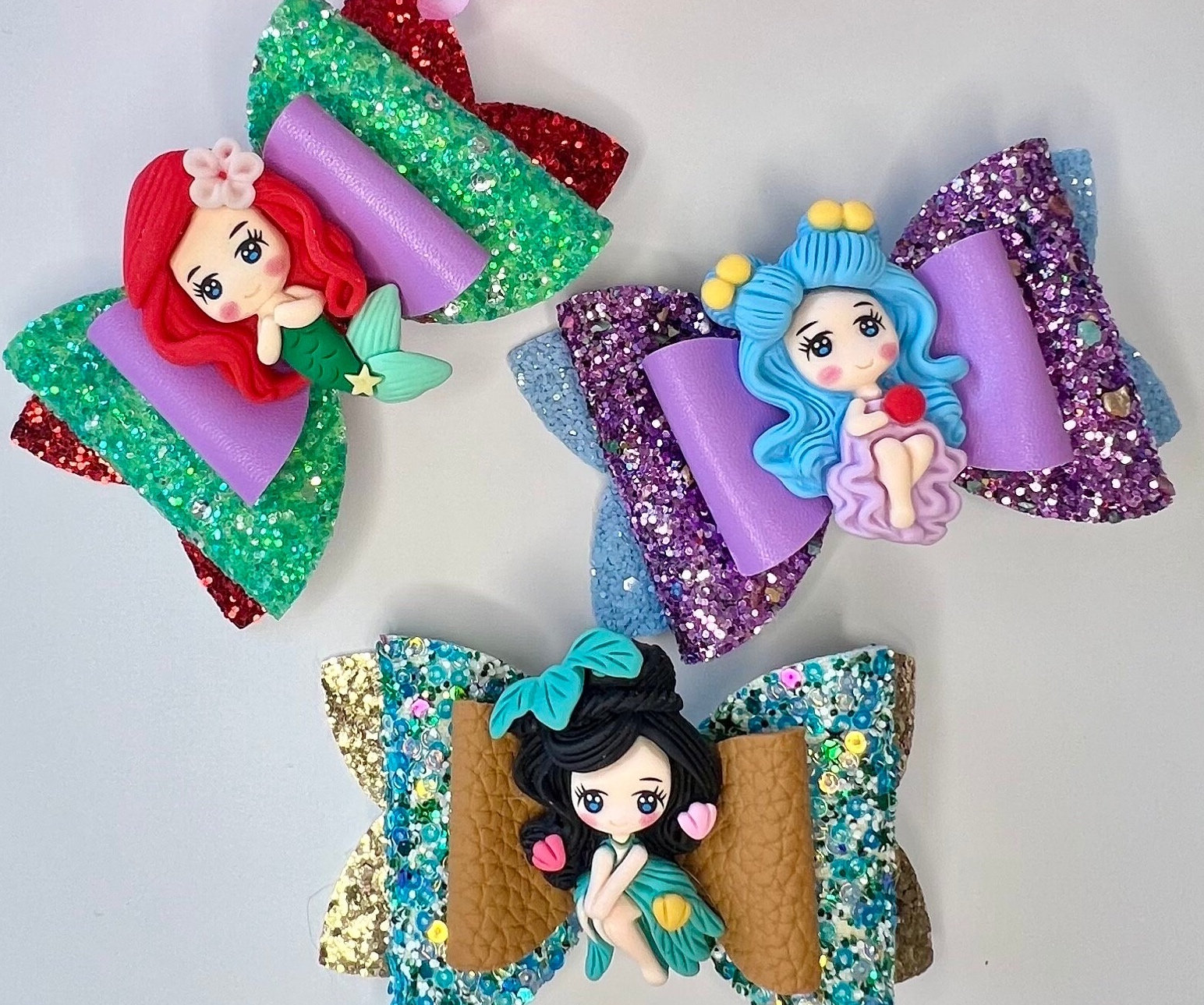 Princess Inspired Bow Mermaid Bow Character Princess Bows Princess ...