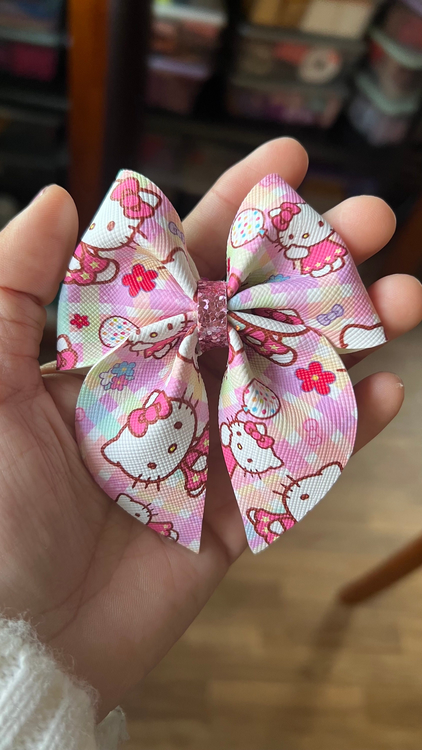 Hello Kitty Hair Bow Pigtail Hello Kitty Hair Bow Toddler and Little Girls Hello Kitty Birthday ...