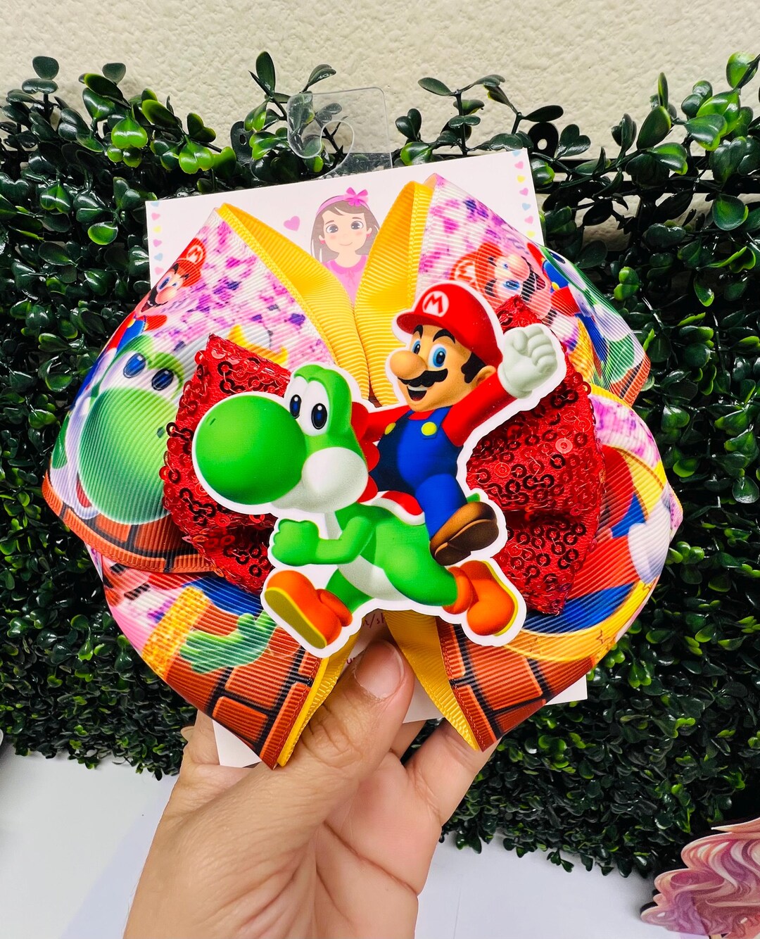 Mario Bros Hair Bow: Video Game Party Hair Clip - Etsy