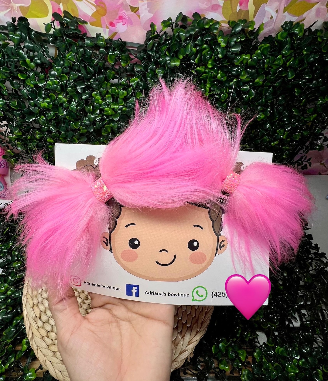 Pink Fur Hair Bow, Pink Fur Pigtail Bow, Candy Pink Fluffy Bow, Fluffy ...