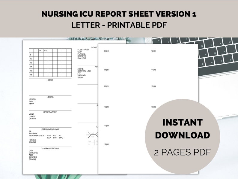 ICU Nursing Report Sheet Version 1 SBAR Nursing Sheet - Etsy