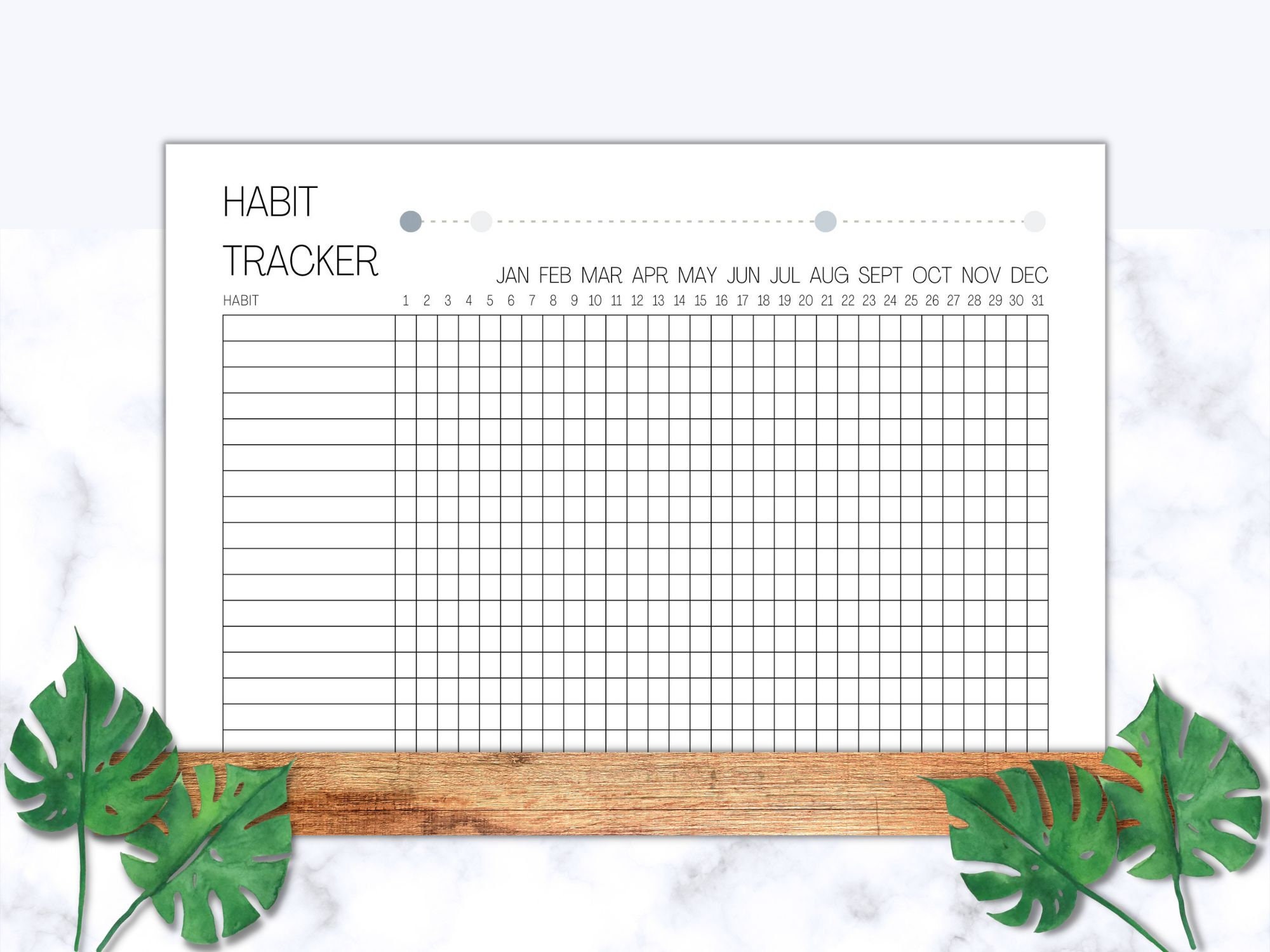 Minimalist Daily Habit Tracker Printable Everyday Habit Tracker Instant ...