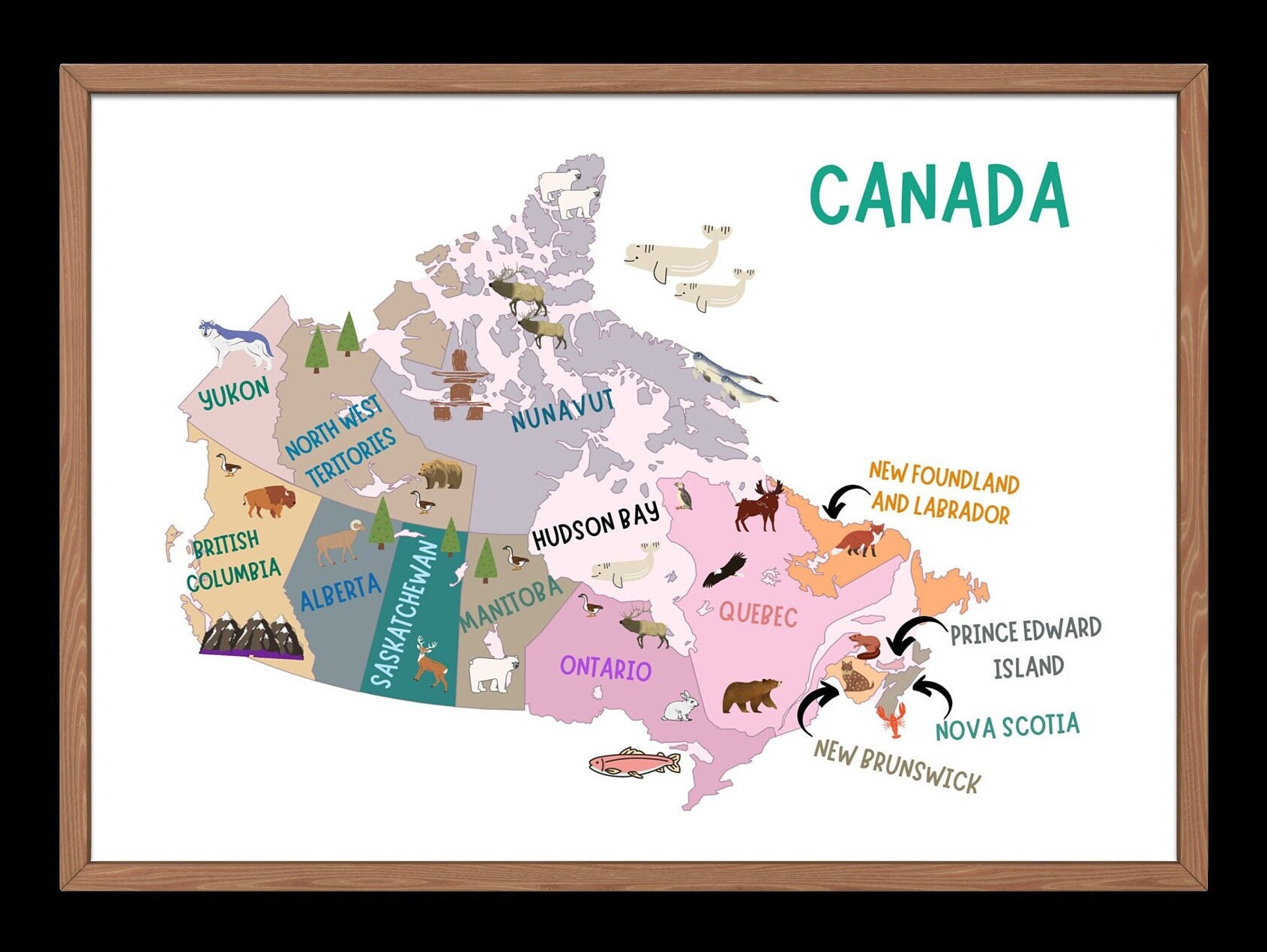 Canada Physical Map For Kids