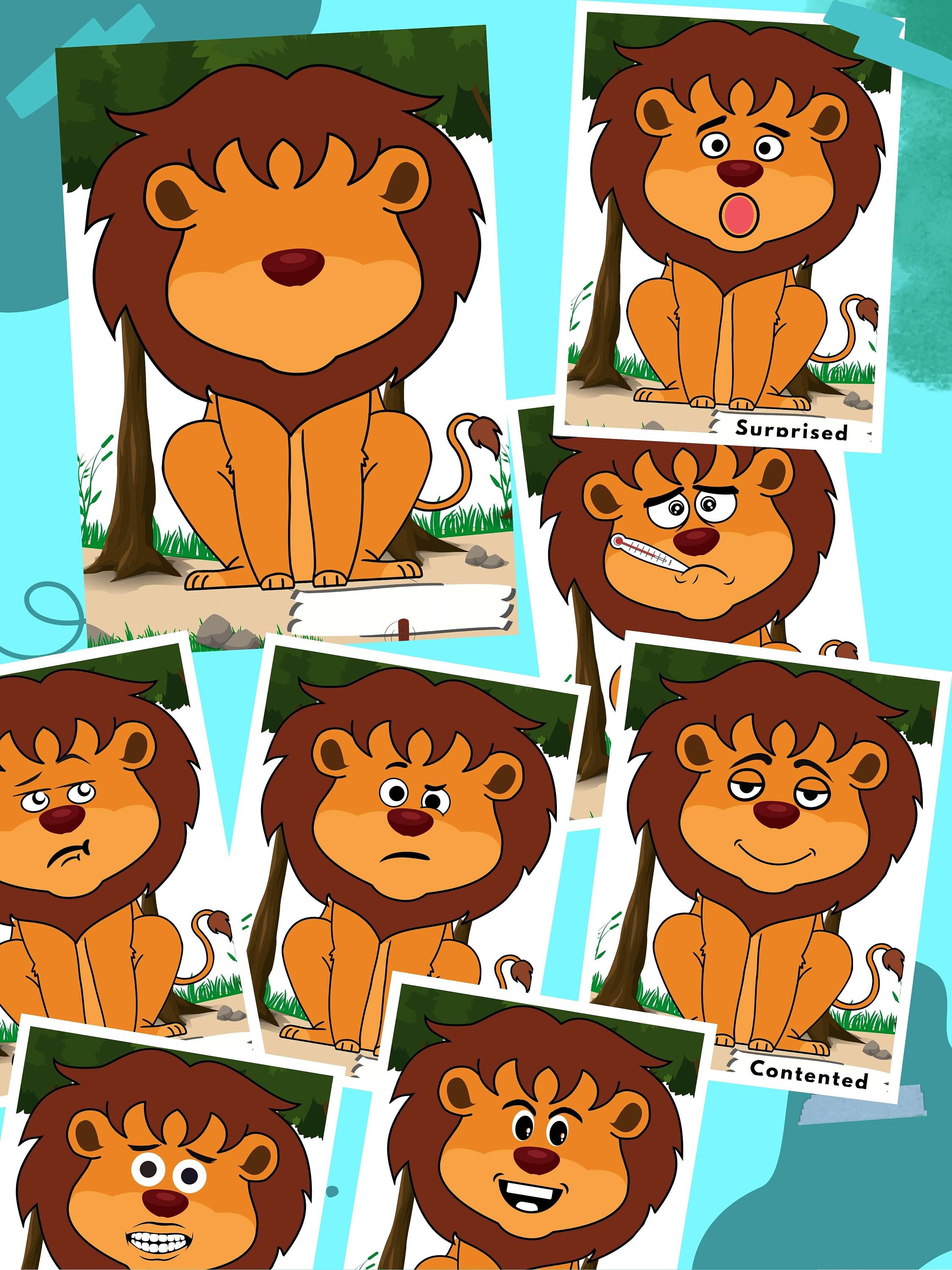 Lion Themed Emotions Matching Activity Printable - Etsy