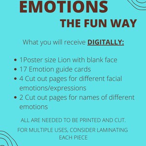 Lion Themed Emotions Matching Activity Printable - Etsy