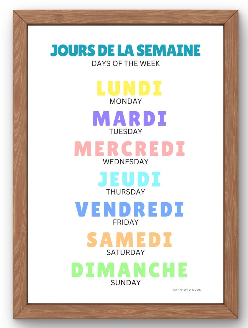Jours De La Semaine, Days of the Week, Bonus Cut-out Pages - Etsy