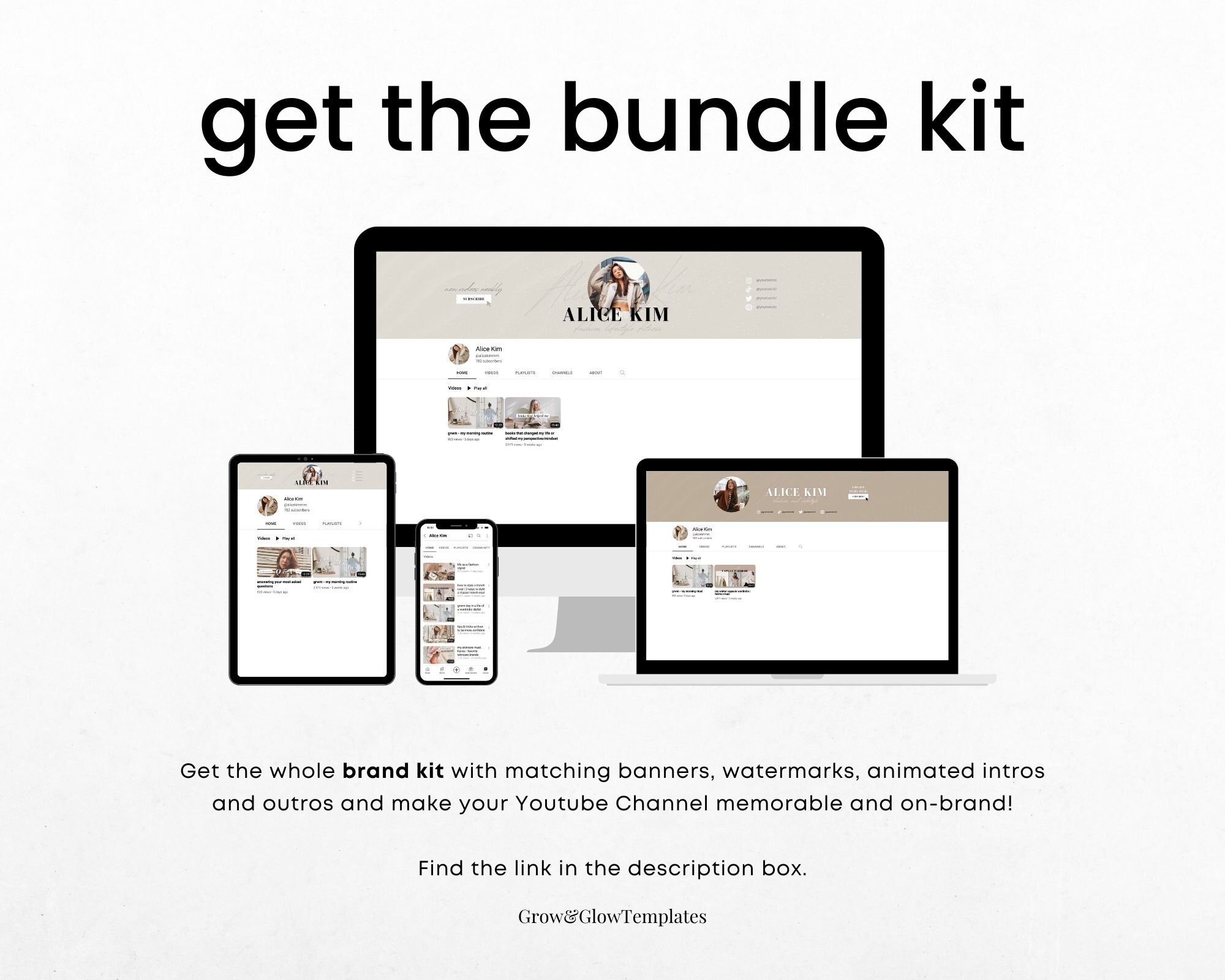 Youtube Banner Templates Canva Neutral, Canva Template Aesthetic ...