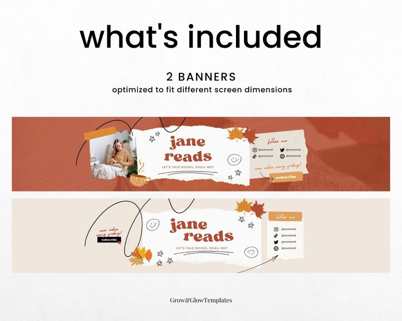 Youtube Banner Templates Canva Cozy Autumn, Editable Youtube Banner ...