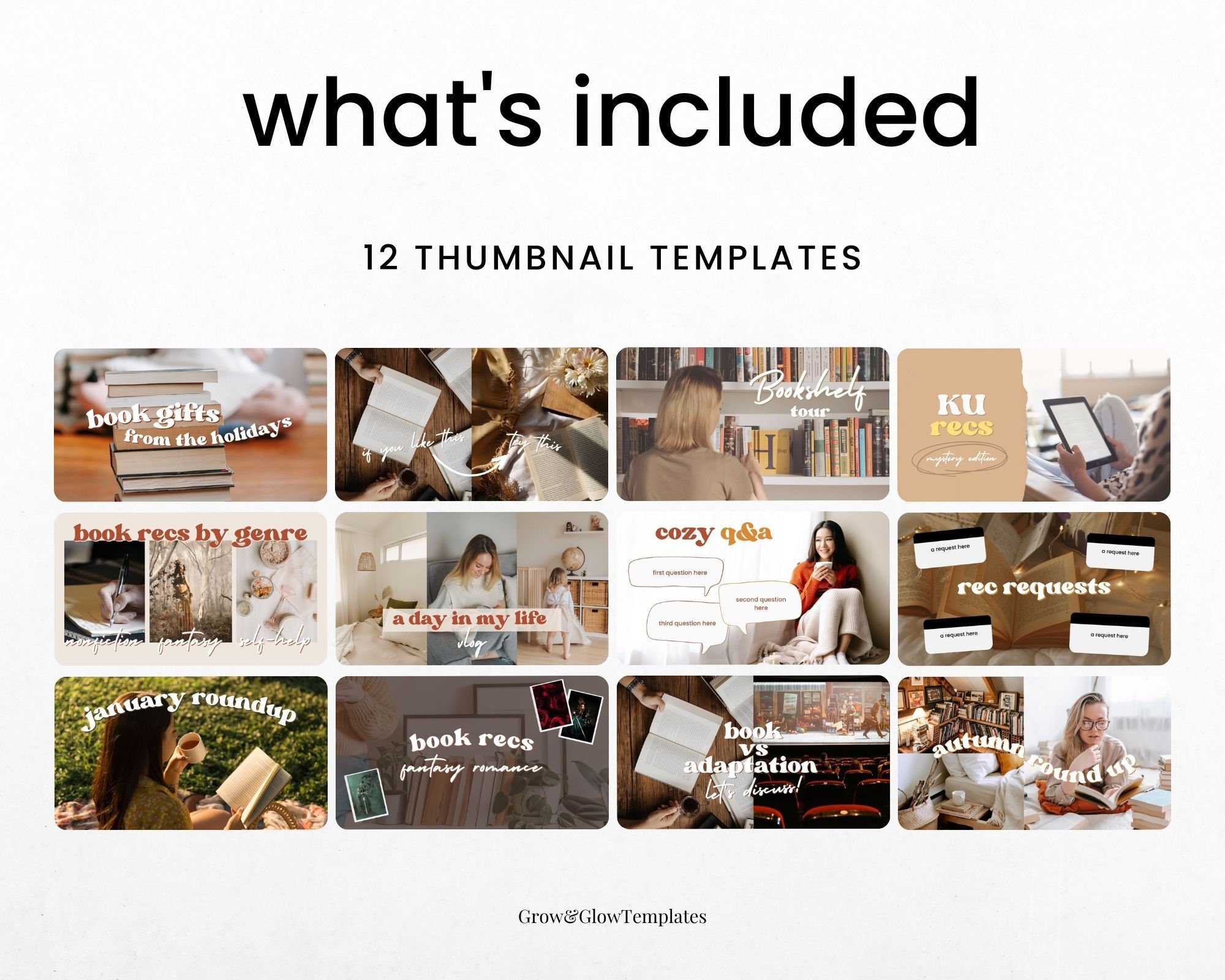 Youtube Thumbnail Modern Template Canva, Booktube Youtube Thumbnails ...
