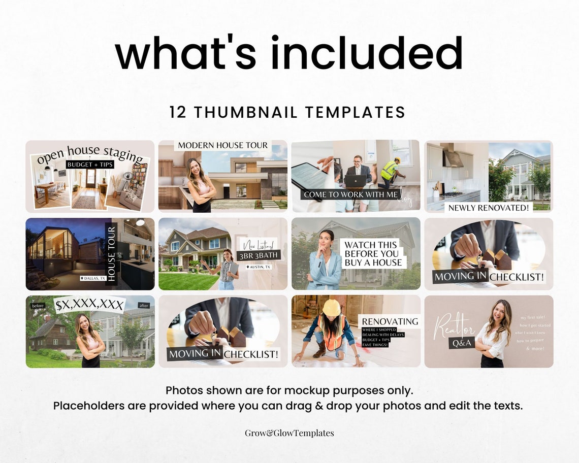 Youtube Thumbnails Realtors, Youtube for Real Estate, Neutral Modern ...