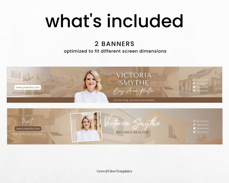 Realtor Youtube Brand Kit, Youtube Banner for Realtors Minimalist ...