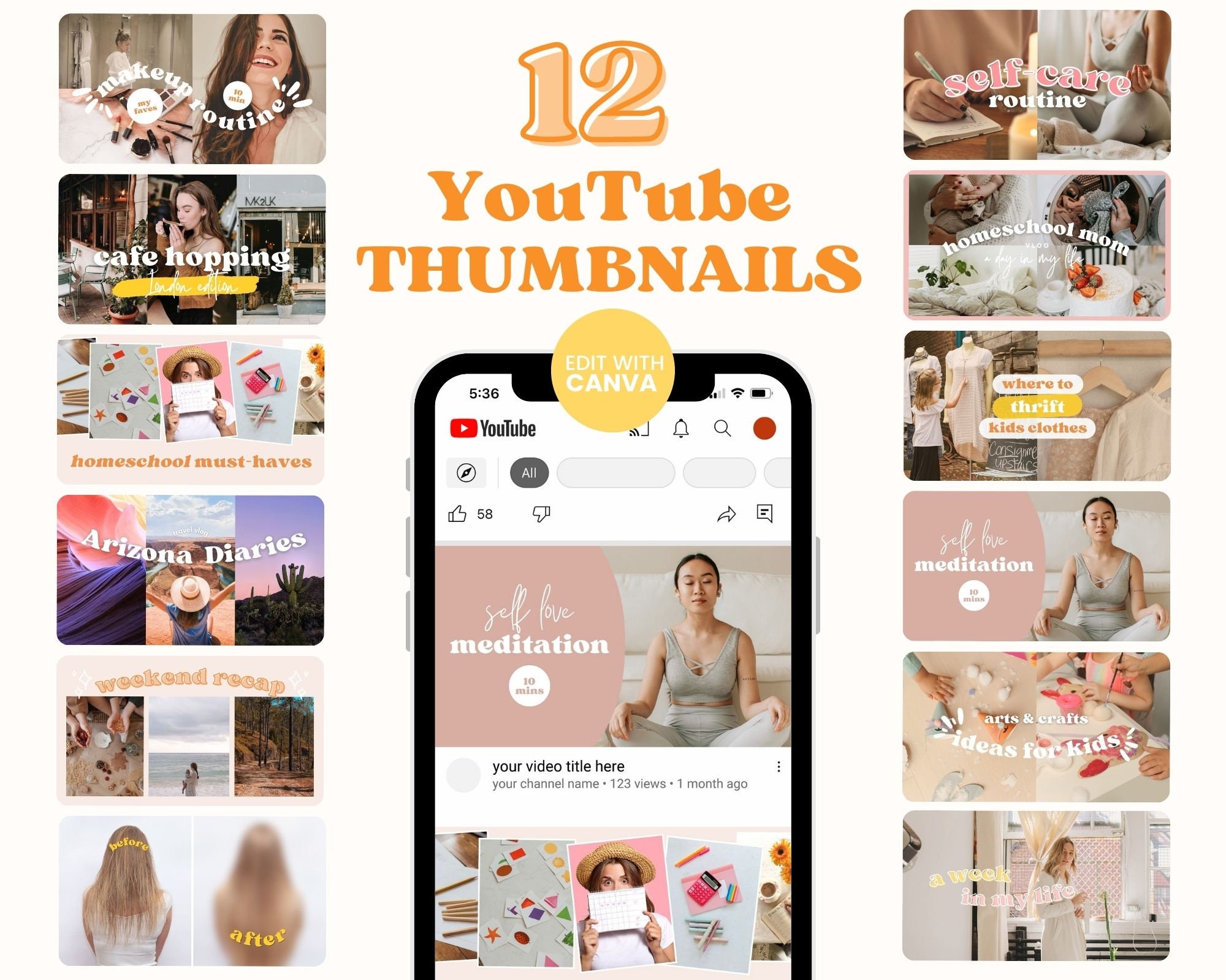 Canva Youtube Thumbnail, Modern Youtube Thumbnails, Retro Youtube ...