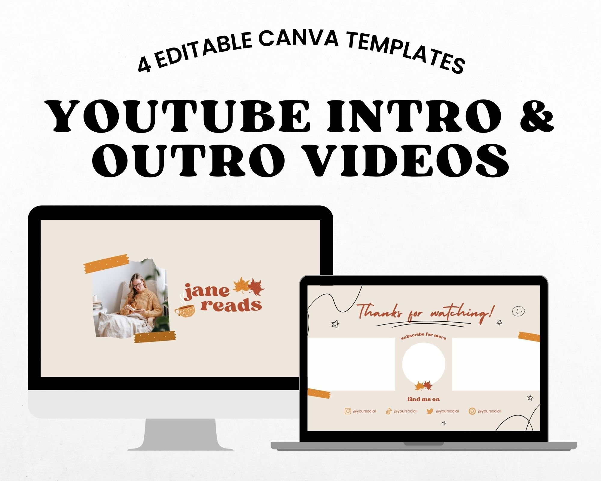 Autumn Youtube Intro and Outro Template: Animated Canva Video - Etsy