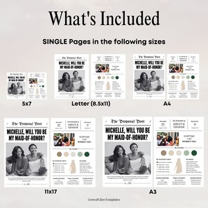Bridal Entourage Proposal Newspaper Template Canva, Printable Will You ...