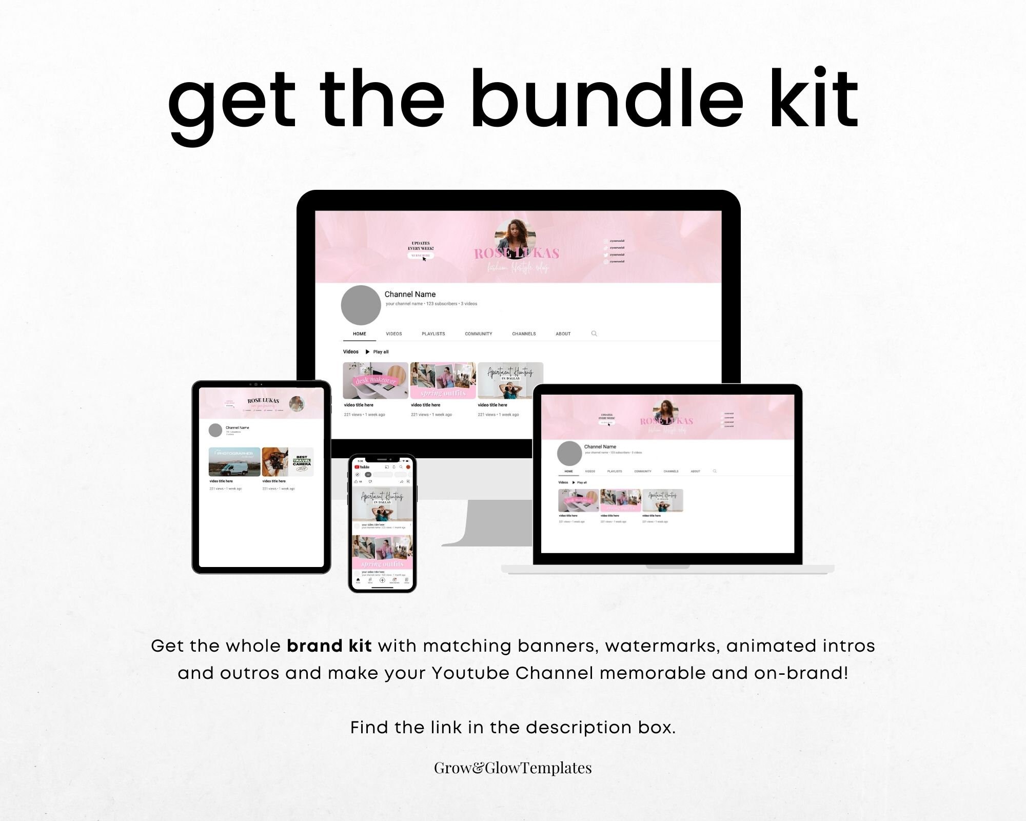 Pink Youtube Intro and Outro Template Canva, Youtube Intro and Outro Pink Video, Youtube End ...
