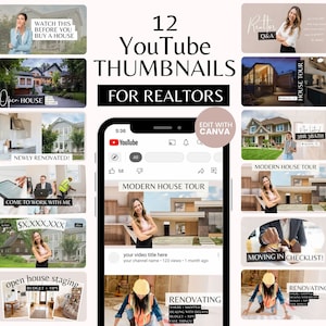 Youtube Thumbnails Realtors, Youtube for Real Estate, Neutral Modern ...