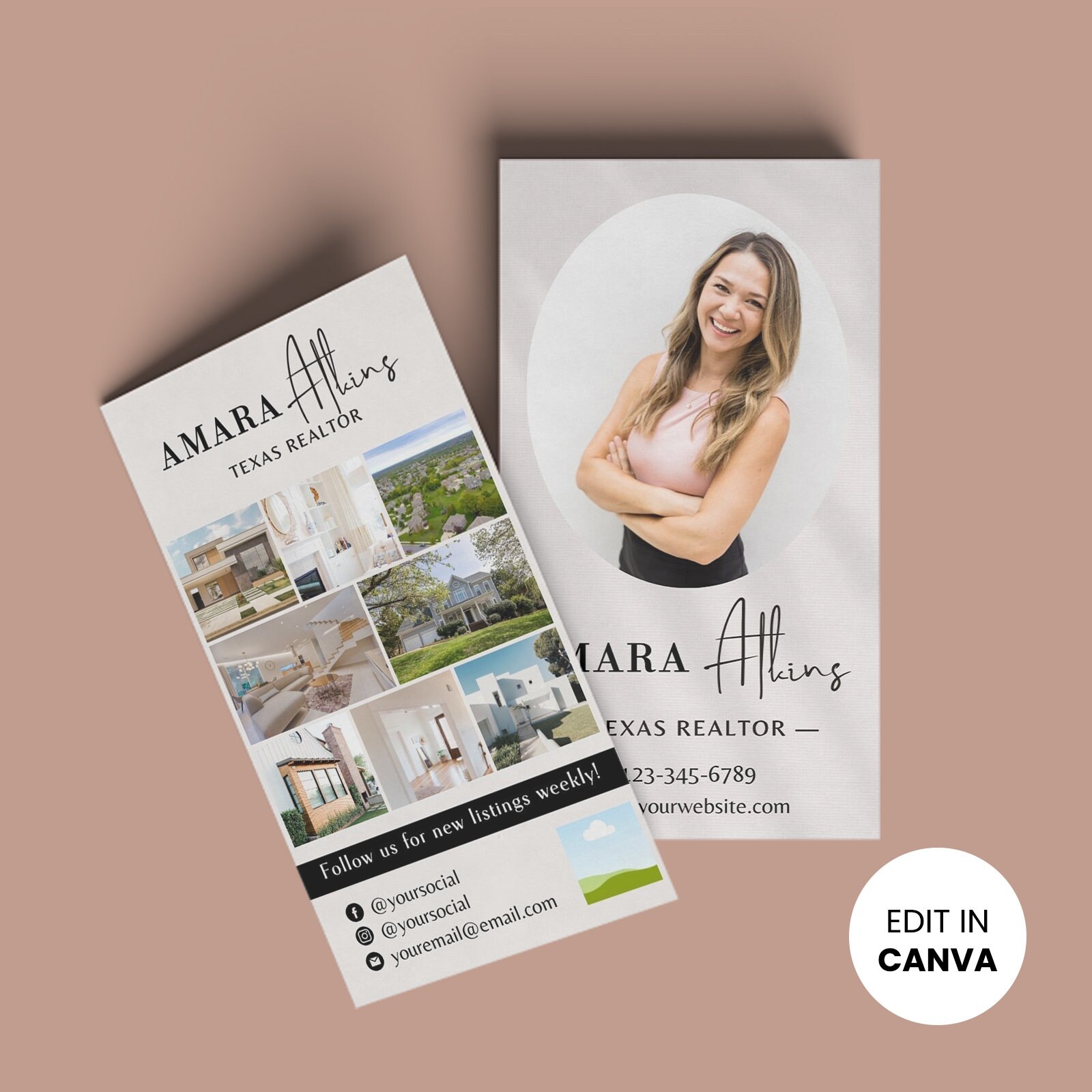 Virtual Business Card Template Canva Luxury Business Card - Etsy