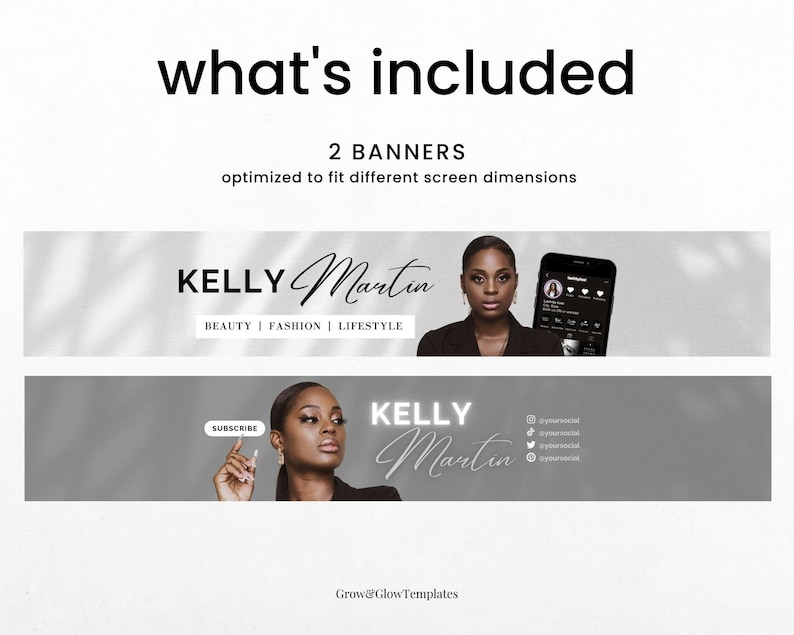 Black White Gray Youtube Brand Kit, Youtube Banner for Realtor Canva ...
