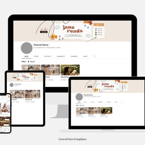 Youtube Brand Kit Cozy, Booktube Branding Kit Template Canva, Youtube ...