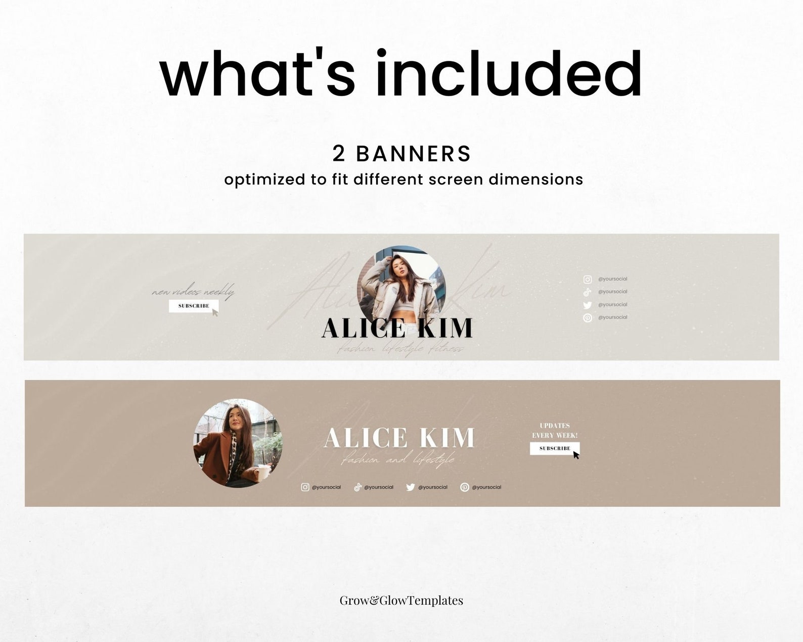 Youtube Banner Templates Canva Neutral, Canva Template Aesthetic ...