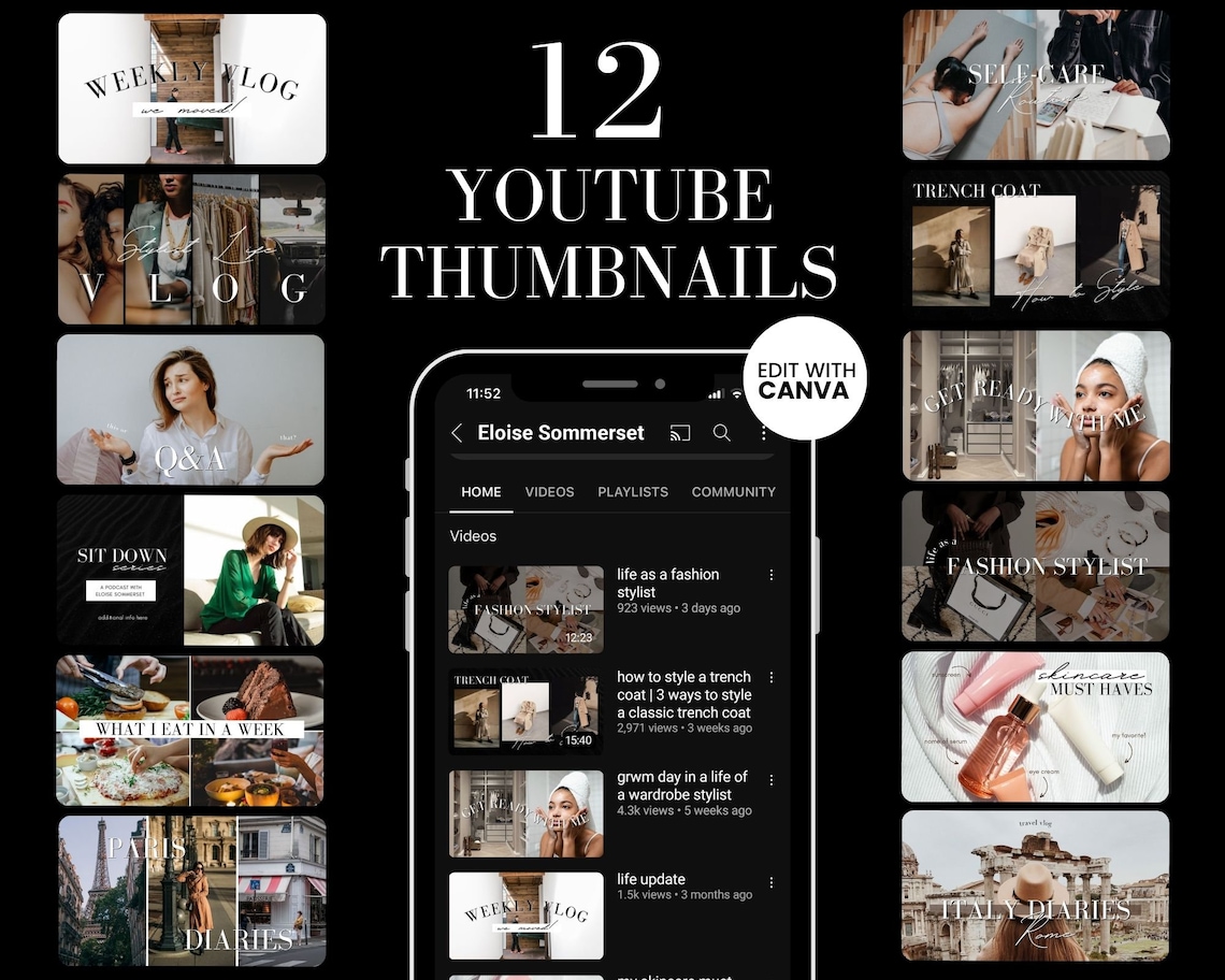 Youtube Thumbnail Templates Canva, Editable Youtube Thumbnails Canva ...