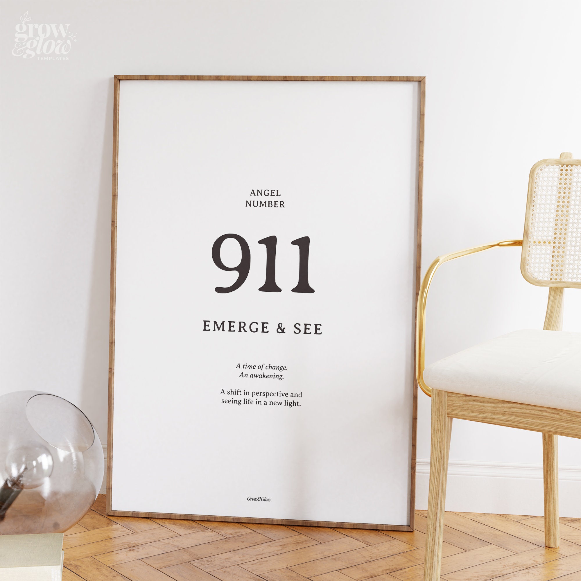 Set of 3 Angel Numbers Wall Art, Angel Numbers Poster, Black and White ...