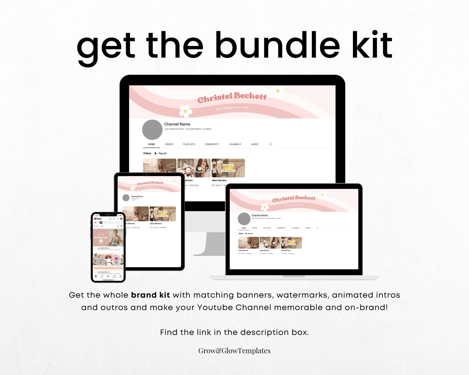 Youtube Banner Modern Templates Canva Pink Youtube Banner for - Etsy