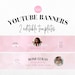 Youtube Banner Pink, Youtube Banner Kit Pink Template Canva, Pink ...