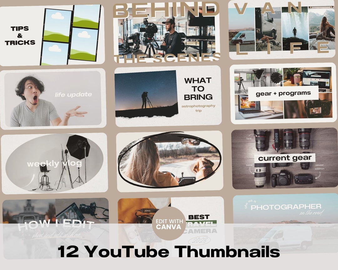 Youtube Thumbnail Templates Canva Youtube Thumbnails for Men - Etsy